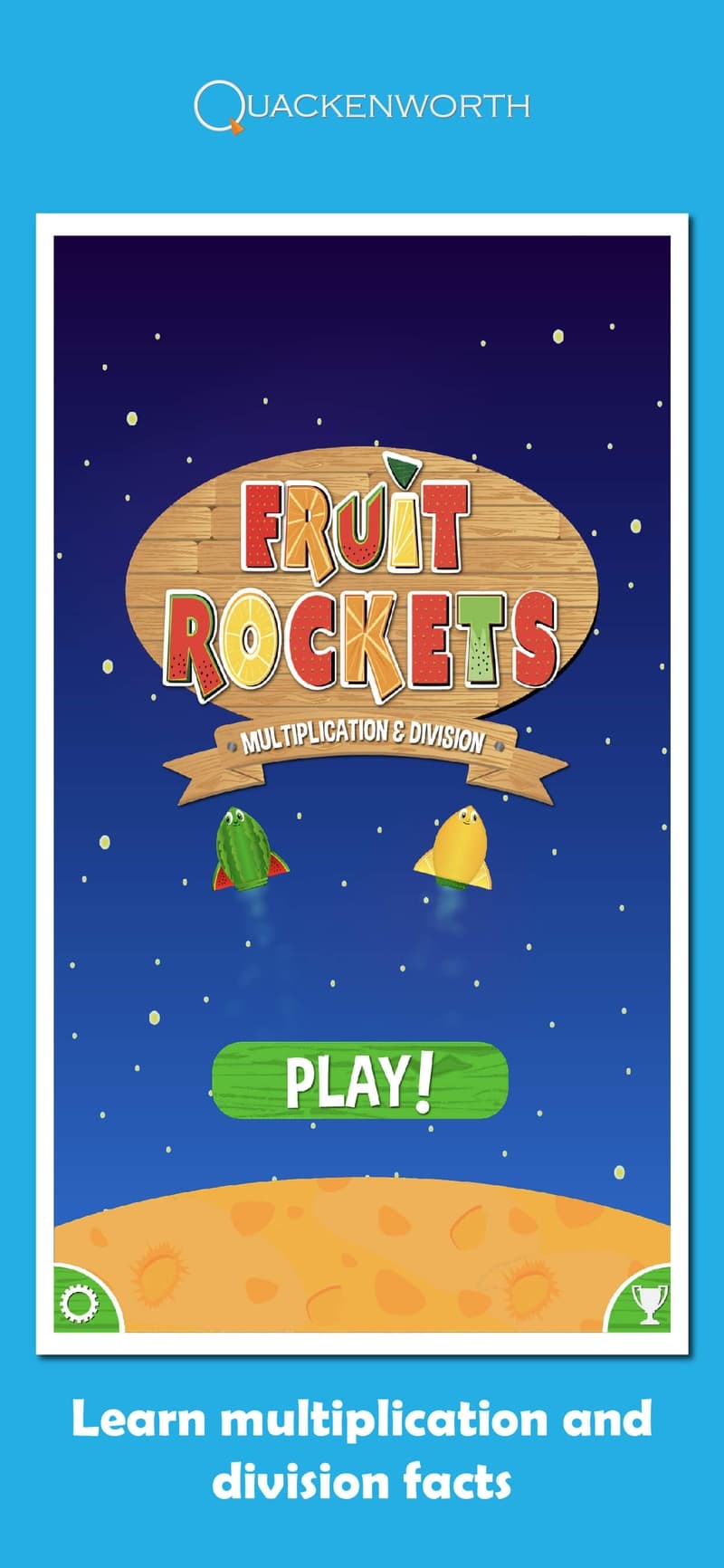 Fruit Rockets Multiplication Division: A 3rd grade math game